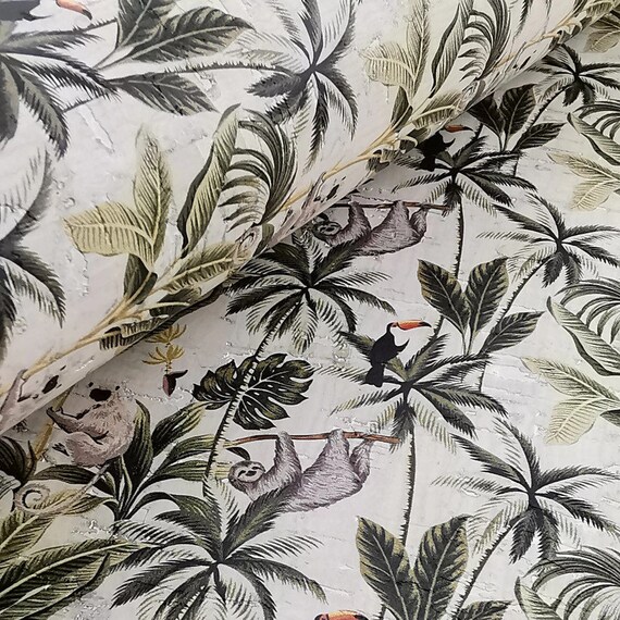 Portuguese Cork Fabric Printed Pattern on White Cork 68x50cm - Etsy