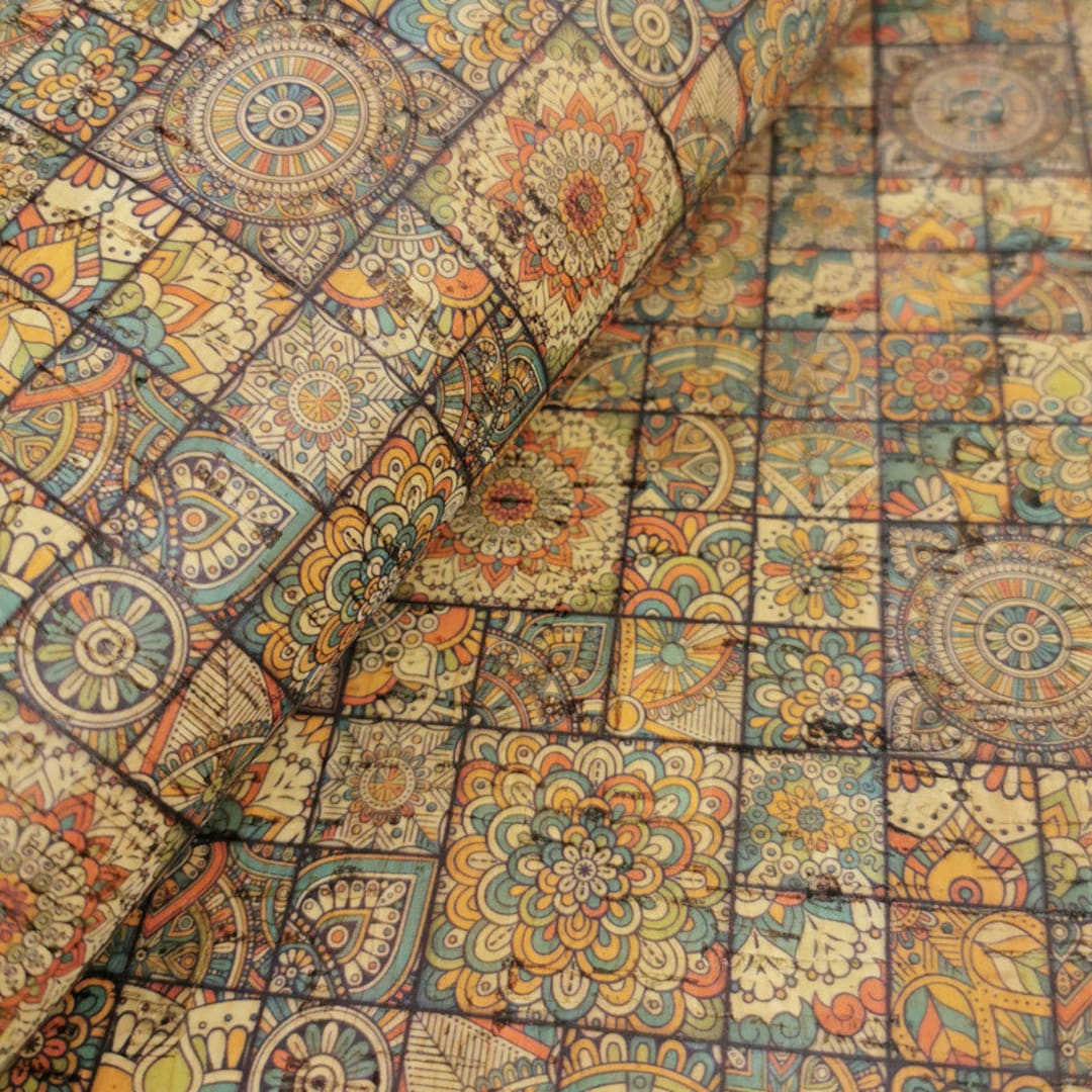 Portuguese Cork Fabric, Printed Pattern 68x50cm / 26.77''x19.69'', (74 ...