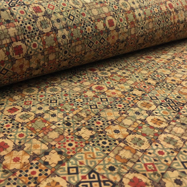 68x50cm Cork Fabric Printed Pattern / | Etsy