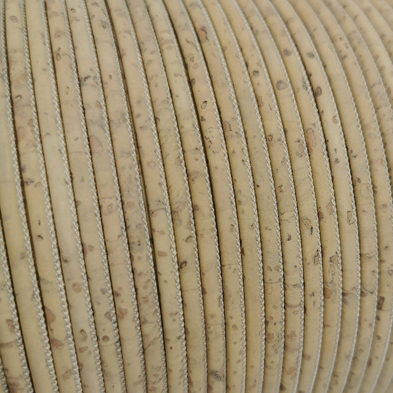 3mm Light Yellow Cork Cord, Cork Cord -1m / 39 in - 3mm Cork Cord Light ...