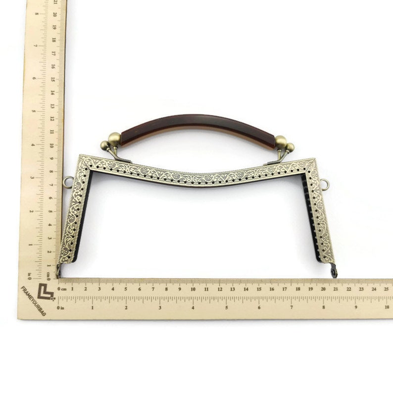 21cm portable purse frame antique brass with handle F21/1145 | Etsy