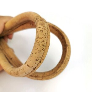 1 Pair of Cork Fabric Rolled Handbag Handles 55cm , Cork Bag Handles ...