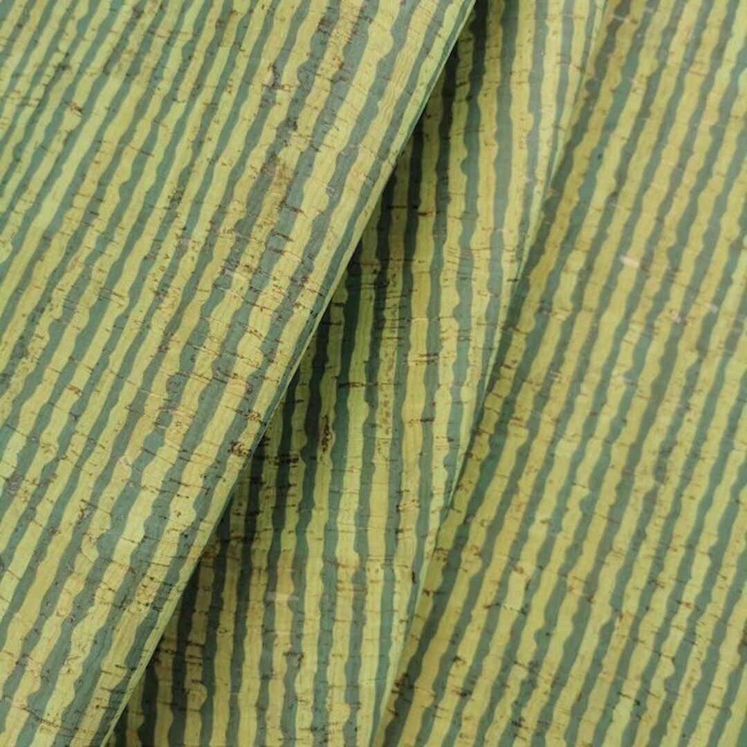 SCRAP - Portuguese Cork Fabric, Watermelon Printed Pattern on Natural ...