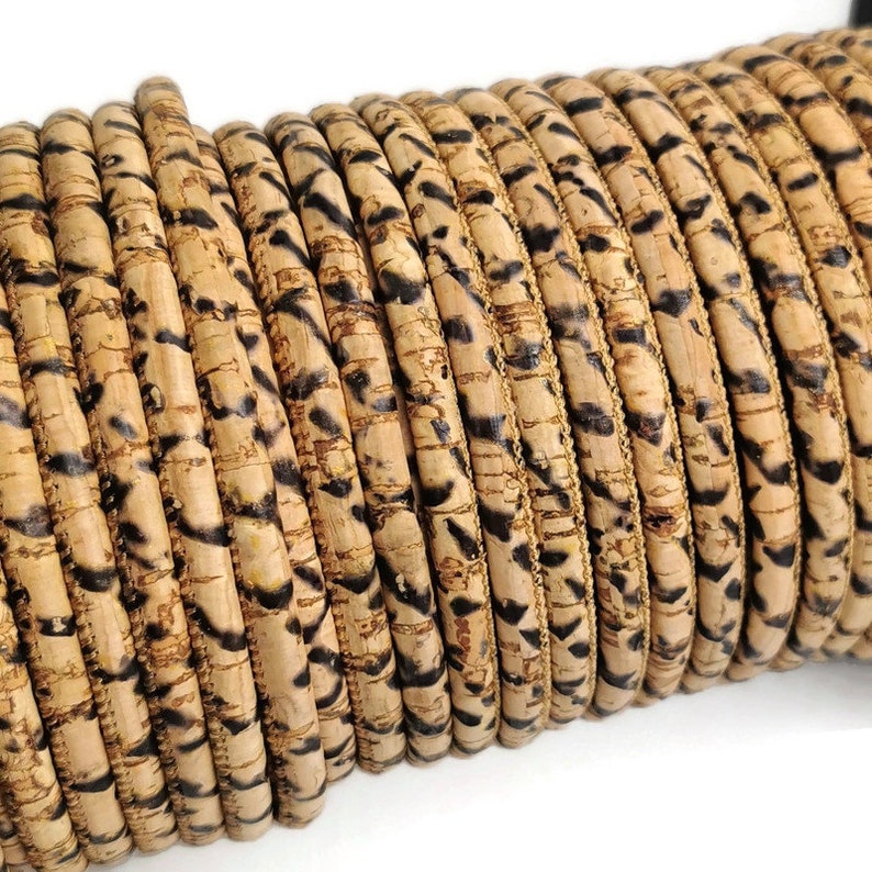 5mm Python Cork Fabric Cord 1 meter Portuguese Cork 5mm | Etsy