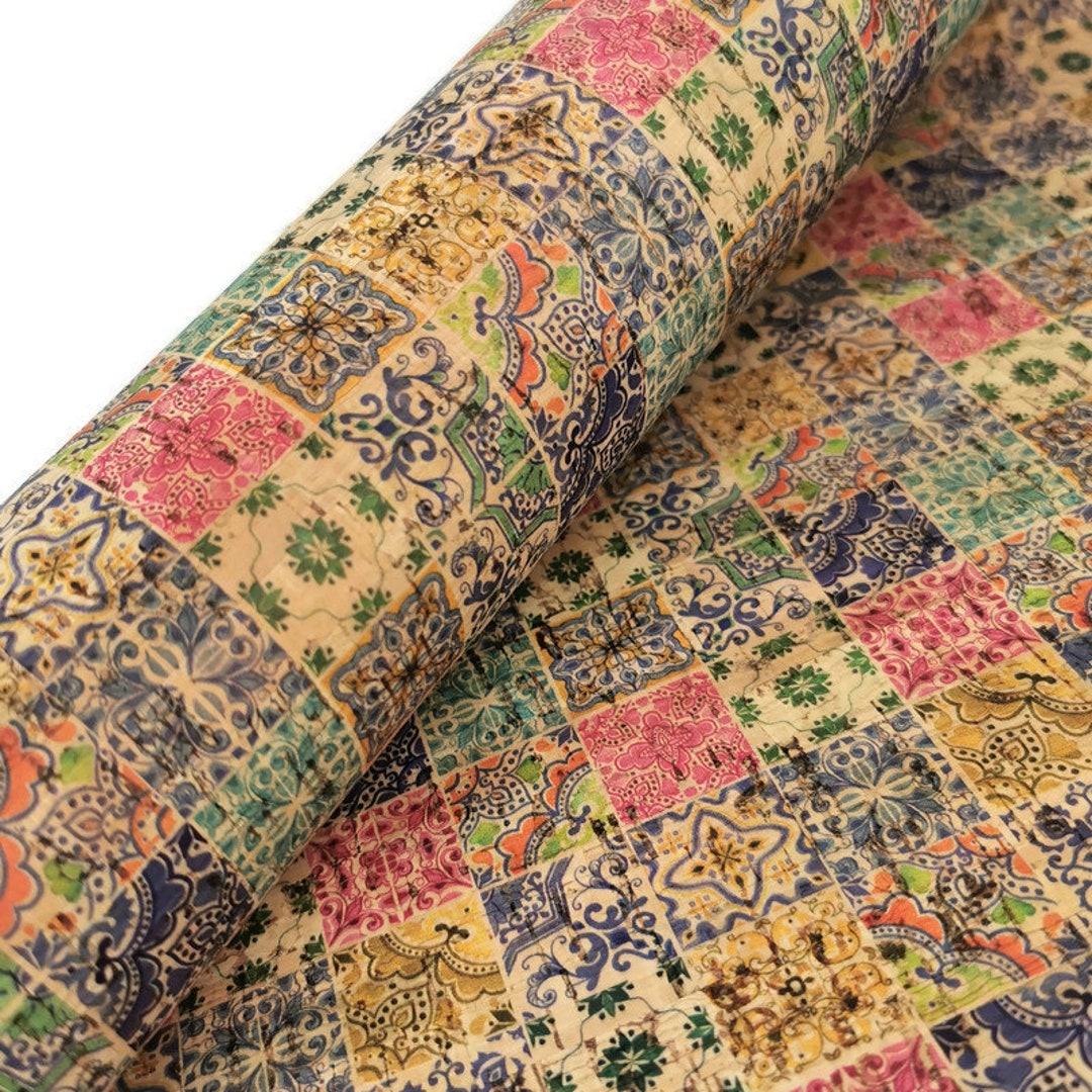 Portuguese Cork Fabric, Printed Pattern 68x50cm / 26.77''x19.69'', (55 ...