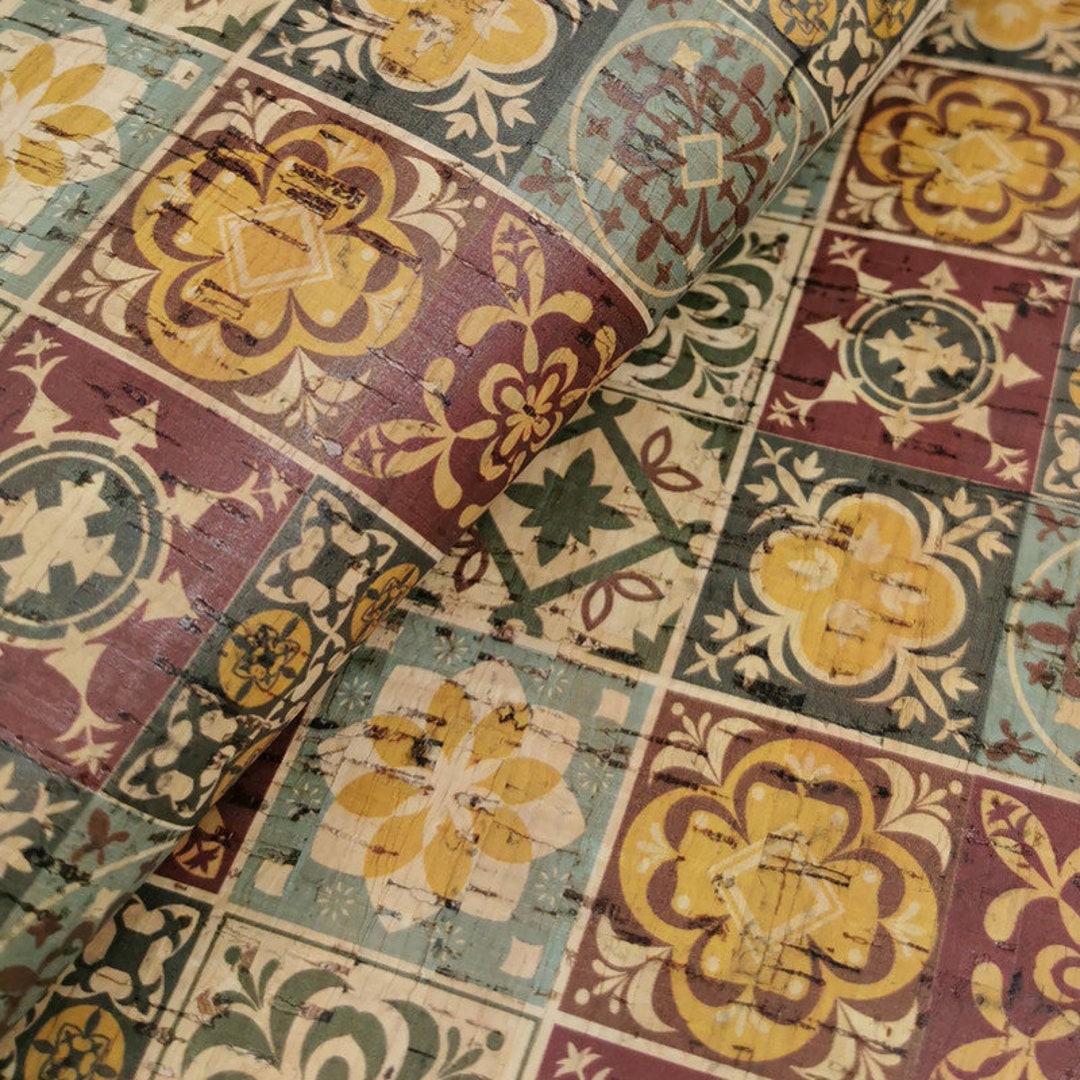 Portuguese Cork Fabric, Printed Pattern 68x50cm / 26.77''x19.69'', (59 ...