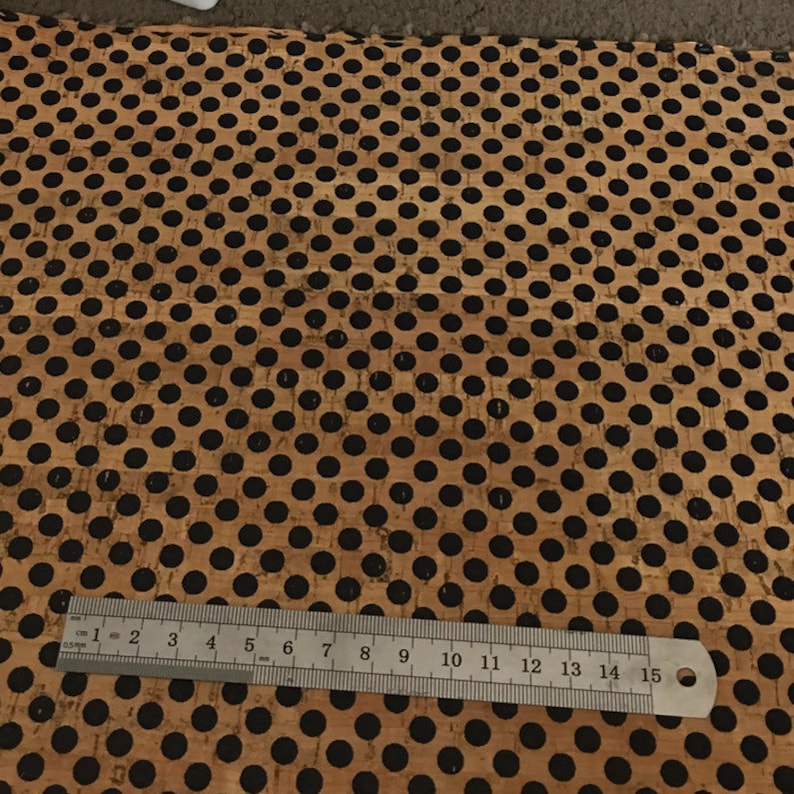 Cork Fabric Black Dots Print Cork Ecofriendly Made in - Etsy