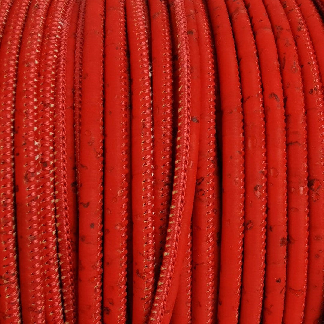 Cork Cord - 1 Meter/ 39 in - 3 Mm Genuine Cork Cord Deep Red (european ...