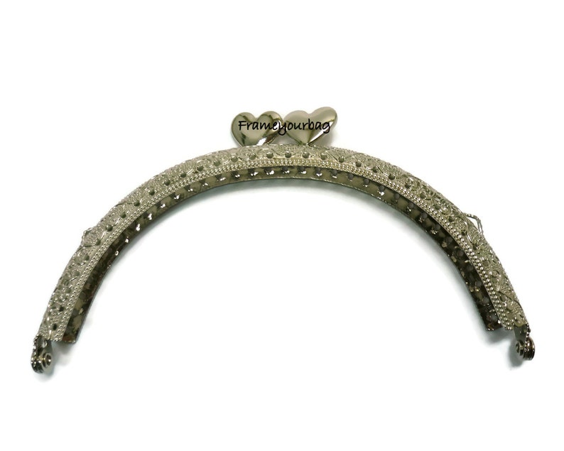 12.5 Cm Heart Lock Round Fancy Silver Colour Purse Frame Two - Etsy