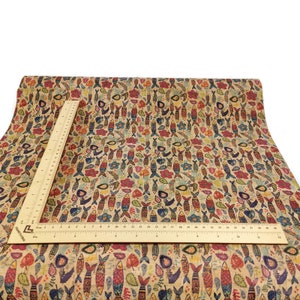 Sardine Printed Pattern on Natural Cork, Portuguese Cork Fabric ...