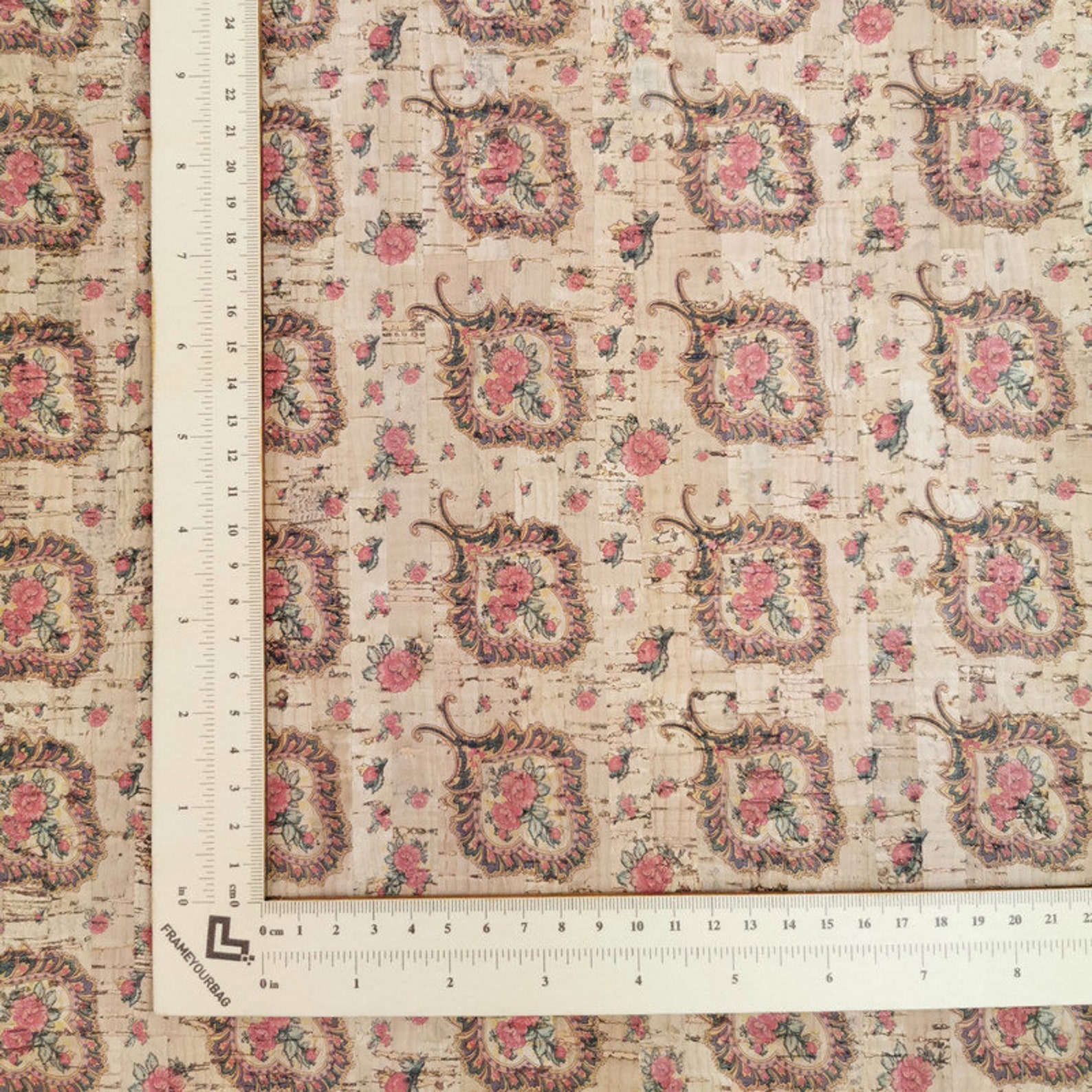 Portuguese cork fabricViana Scarf Printed pattern 68x50cm / | Etsy