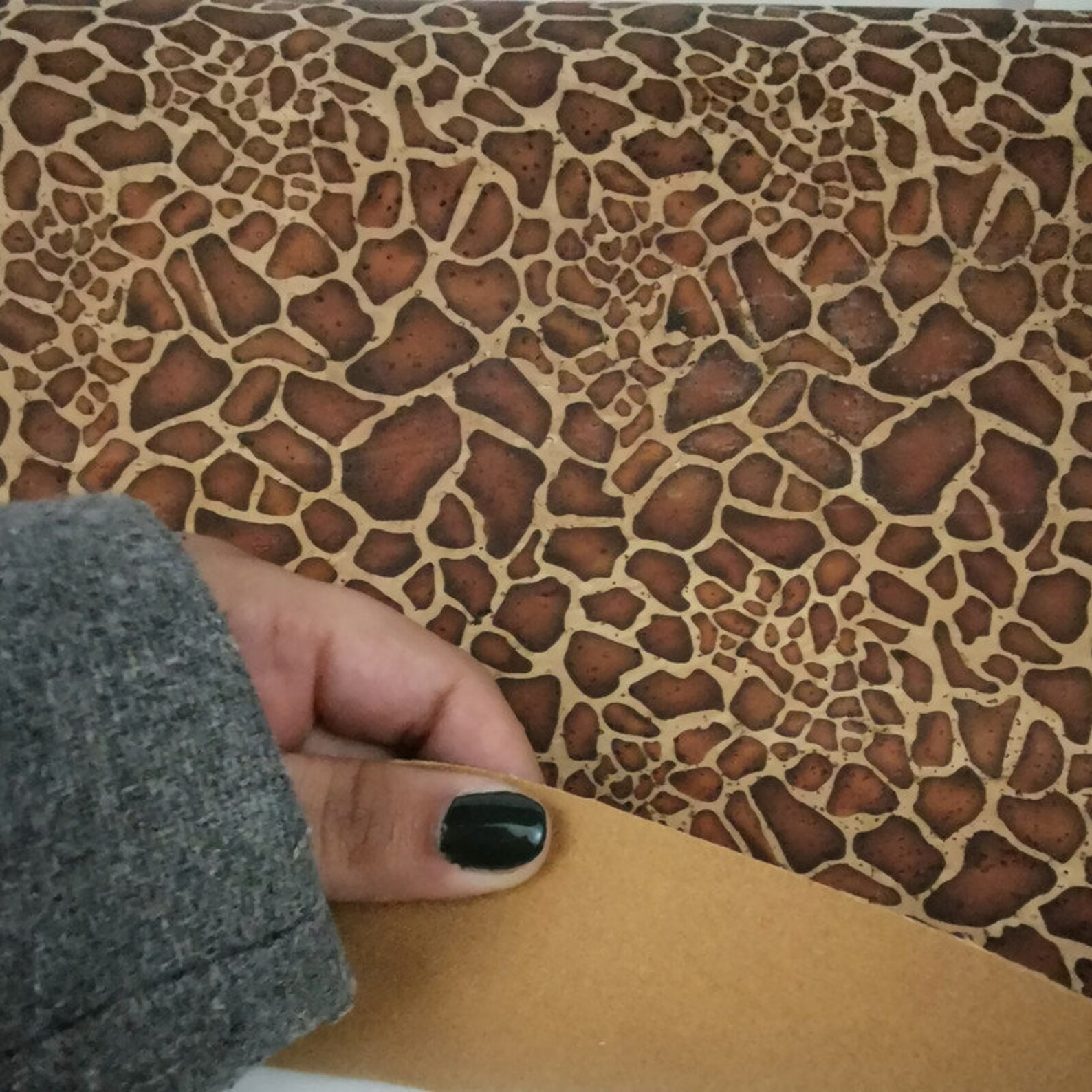 Portuguese Cork Fabric Giraffe Cork Printed Pattern 68x50cm / | Etsy