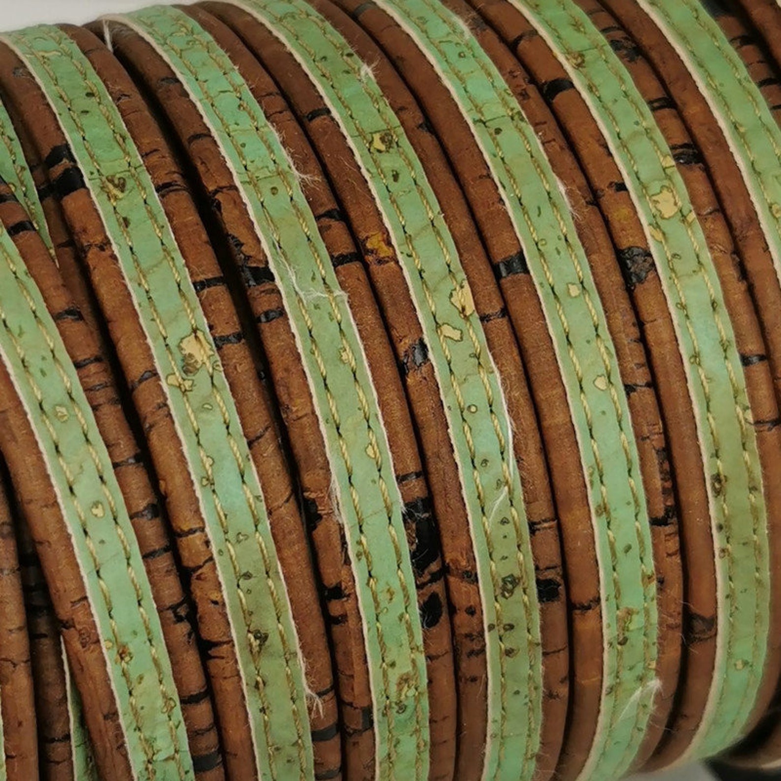 1 Meter Portuguese Flat Cork 10x2mm, Brown and Royal Green REF- - Etsy