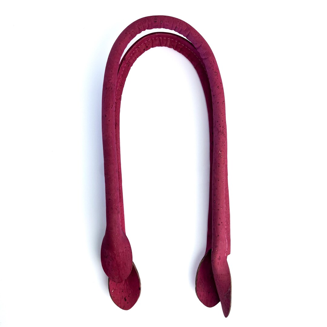 1 Pair of Fuchsia Cork Fabric Rolled Handbag Handles 55cm , Cork Bag ...
