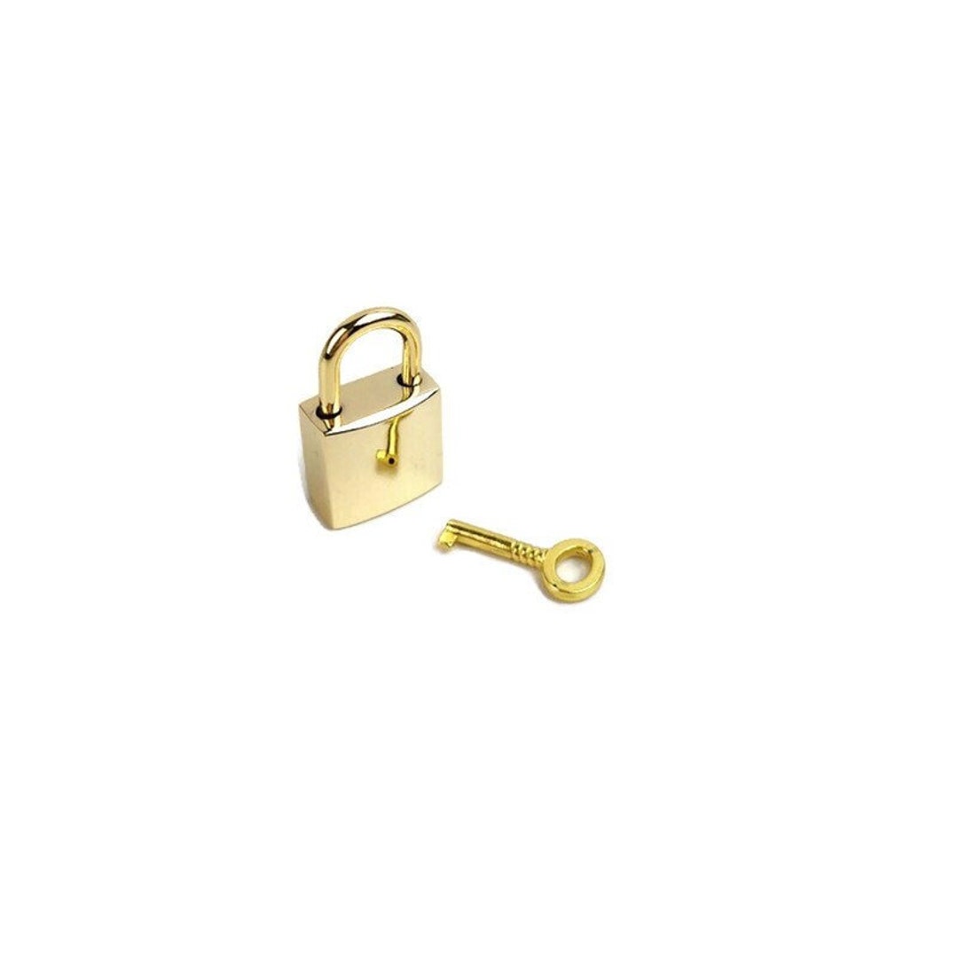 Golden Zamak Padlock With Key: Bag Designer Hardware - Etsy