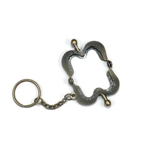 2 X Purse Frame 5cm / Silver With Key Chain F4/477 - Etsy