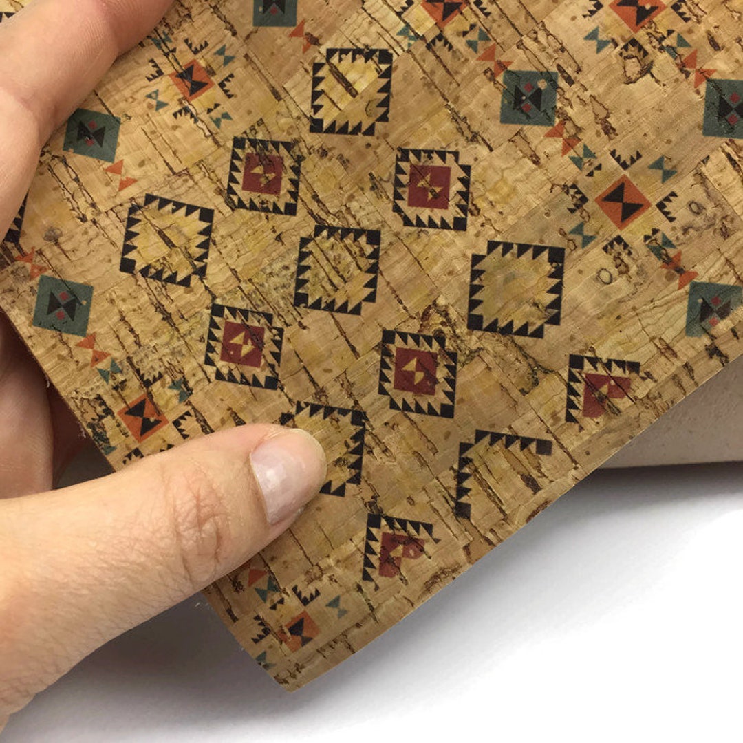 Portuguese Cork Fabric, Printed Pattern 68x50cm / 26.77''x19.69'', (51 ...