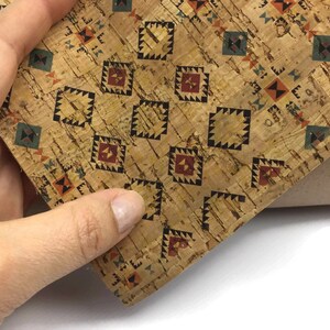Portuguese Cork Fabric, Printed Pattern 68x50cm / 26.77''x19.69'', (51 ...