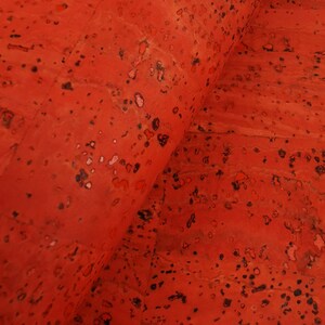 Portuguese Cork Fabric Red Coral 68x50cm / - Etsy