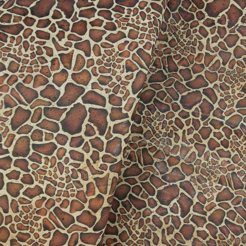 Portuguese Cork Fabric Giraffe Cork Printed Pattern 68x50cm / | Etsy