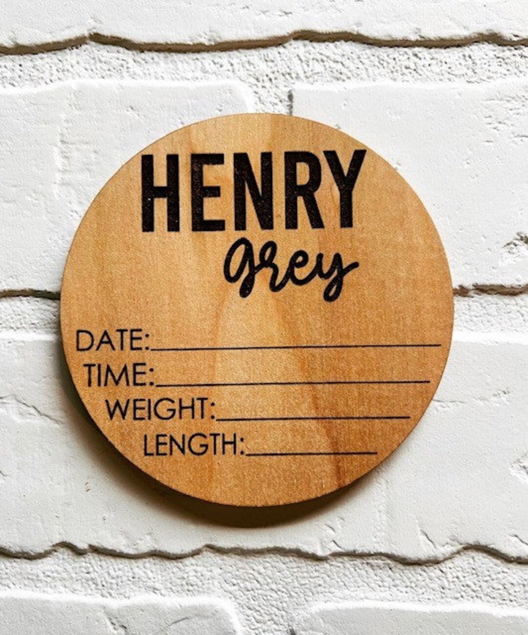 Baby Birth Stat Sign, Newborn Birth Stat Sign, Personalized Baby Rounds ...