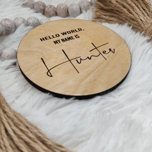 Hello World Name Plate for Baby, Baby Birth Announcement Sign, Name ...