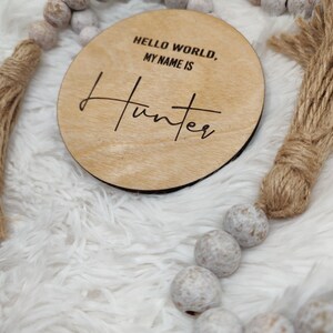 Hello World Name Plate for Baby, Baby Birth Announcement Sign, Name ...