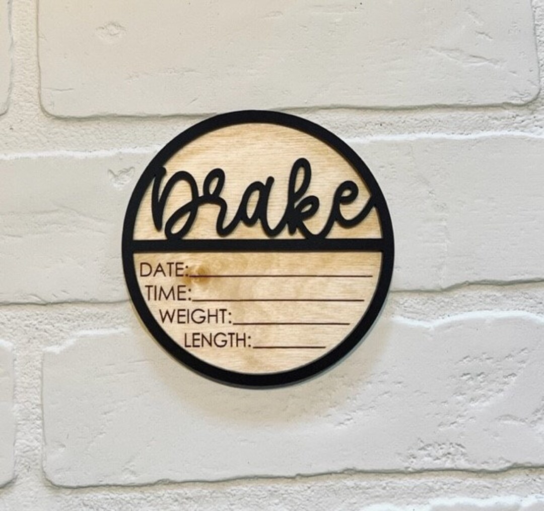 Baby Birth Announcement Sign, Personalized Baby Rounds, Birth Stats ...