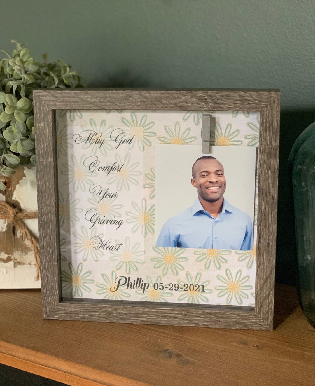 Personalized PHOTO Sympathy Gift - Memorial Frame - May God Comfort ...