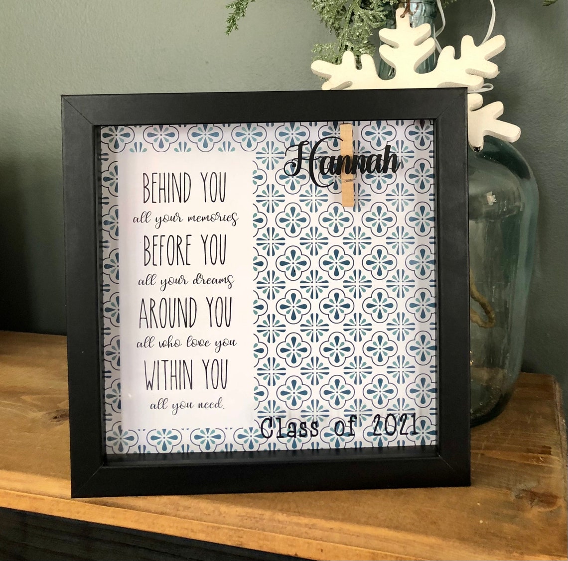 Personalized Graduation Gift shadow box Photo frame Her | Etsy