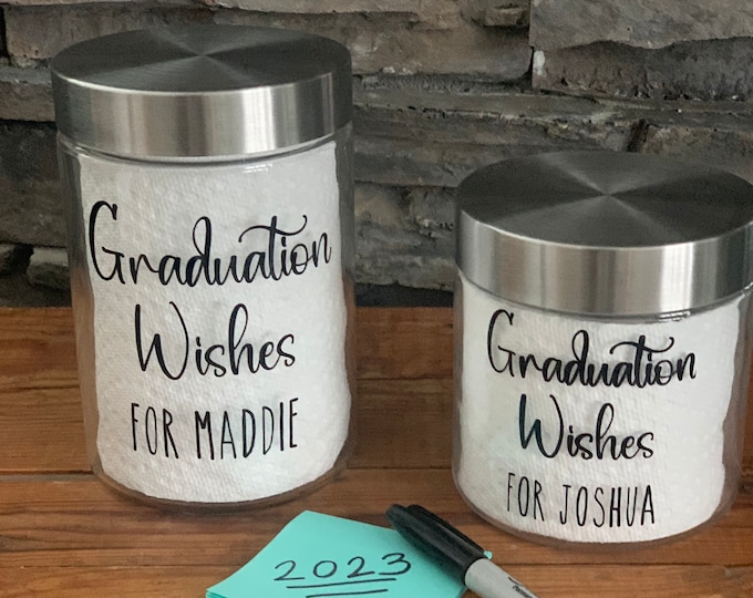 Graduation Wishes & Memories Personalized Jar, Gifts for Grads ...