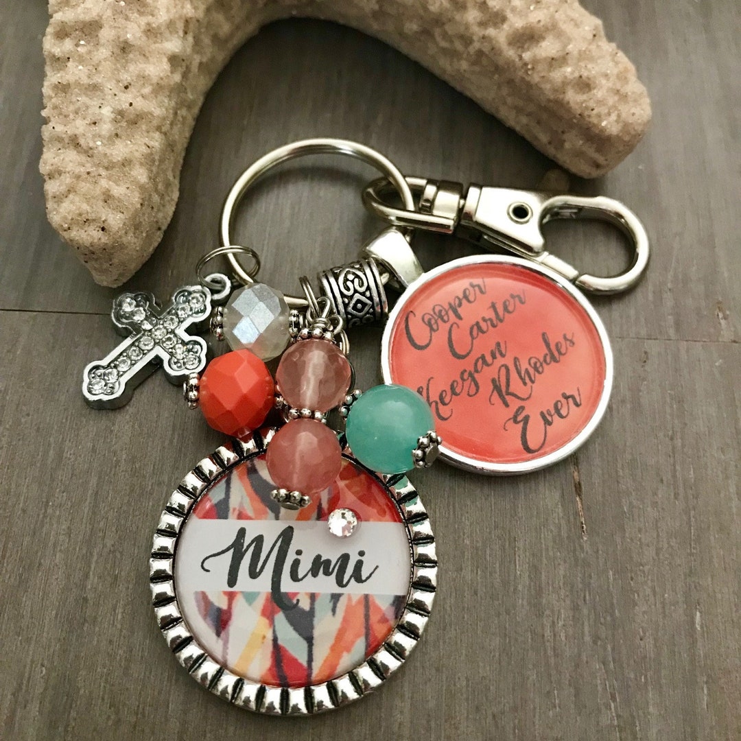 Personalized Christmas gift for Mom, Custom name keychain, Gift for ...