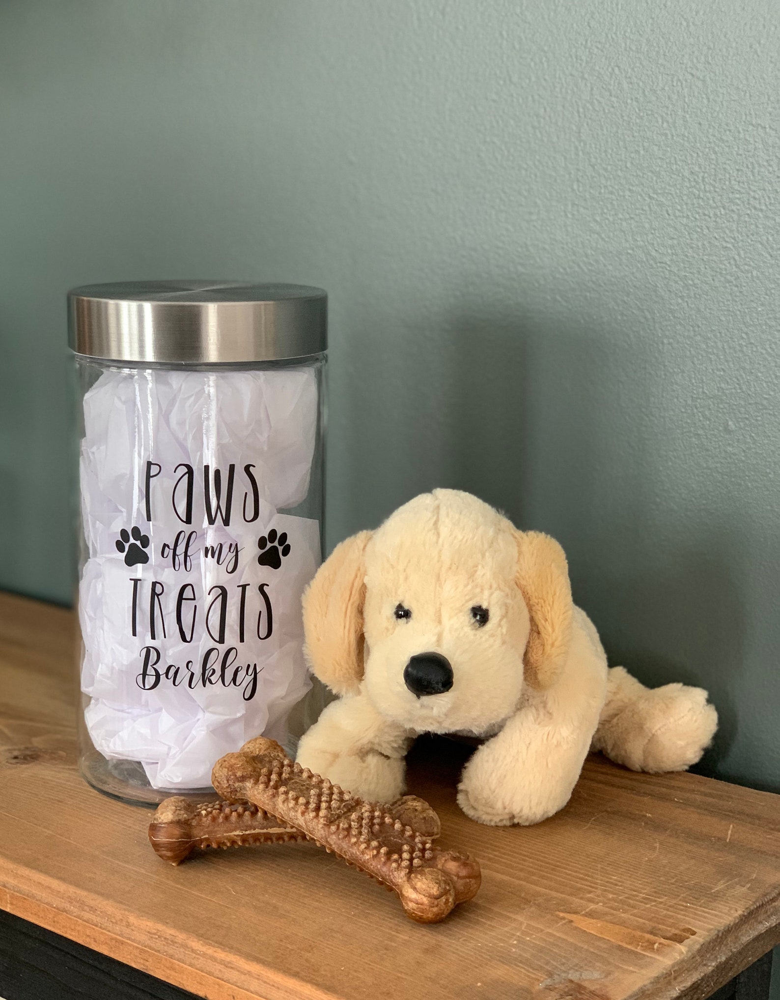 Personalized LG Dog Treat Jar Custom Dog Treat Jar | Etsy