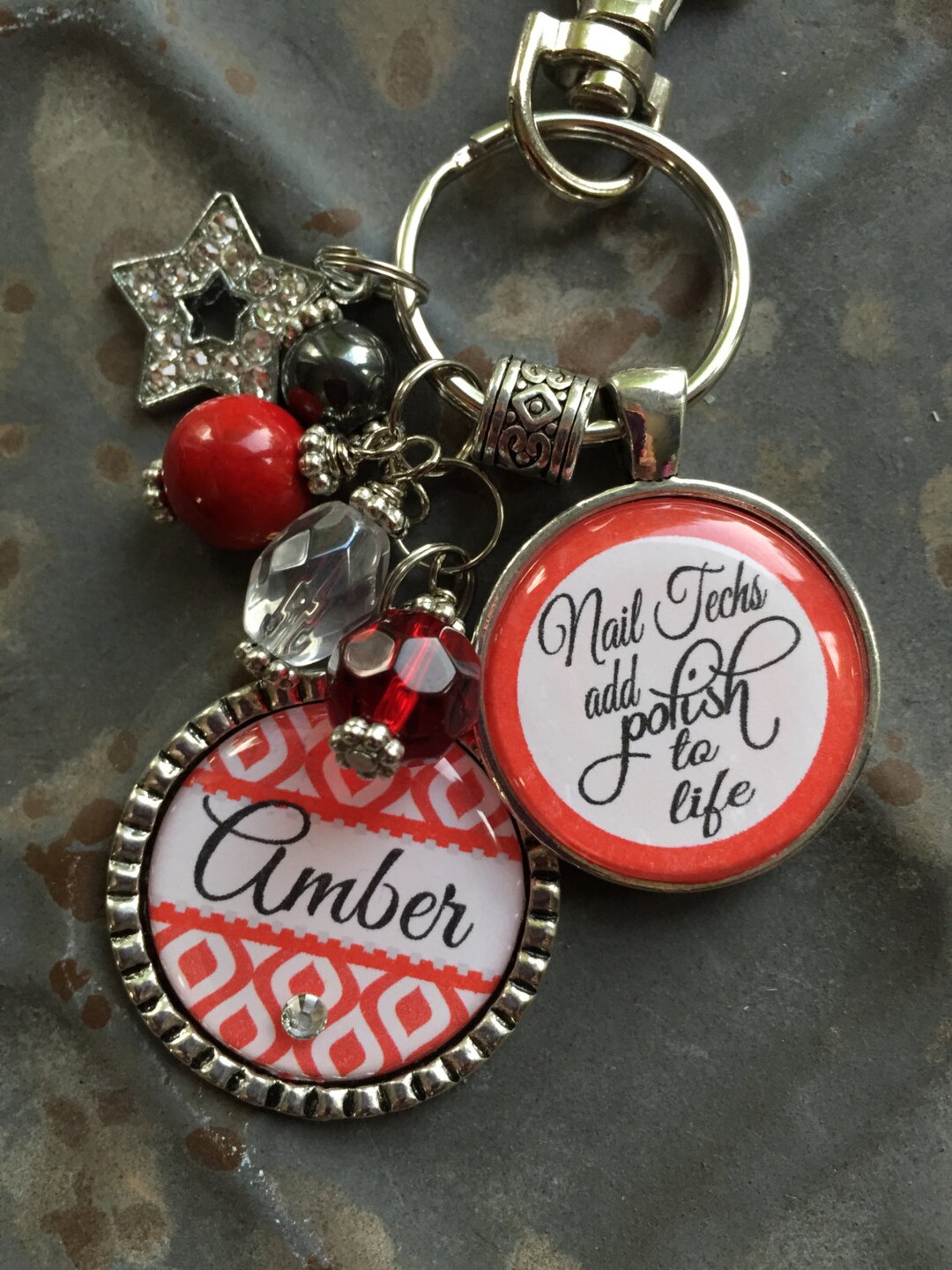 NAIL TECH GIFT, Personalized Keychain Nail Techs Add Polish to Life ...
