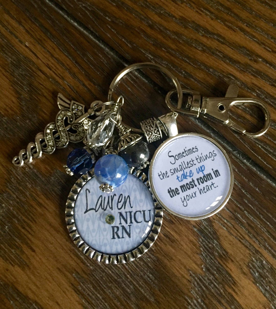 Nurse, NICU RN Personalized Keychain - "sometimes the Smallest Things ...