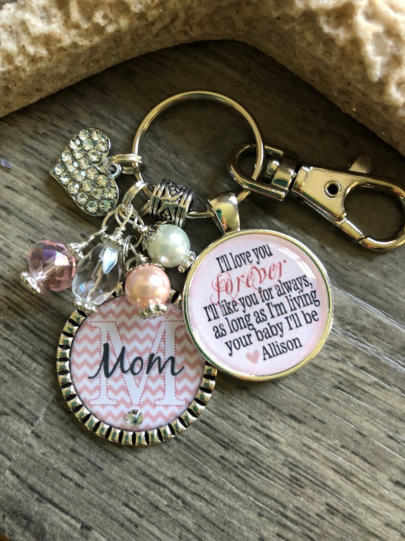 MOM GIFT Personalized Name keychain I'll love your | Etsy