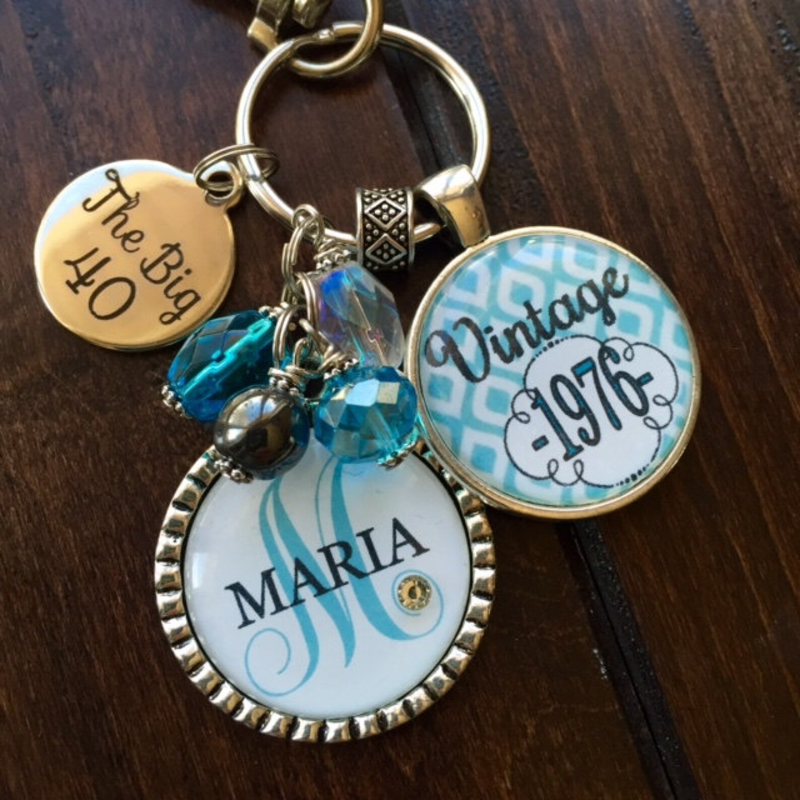 Birthday Gift Personalized Vintage 40th Birthday Keychain Name Mother ...