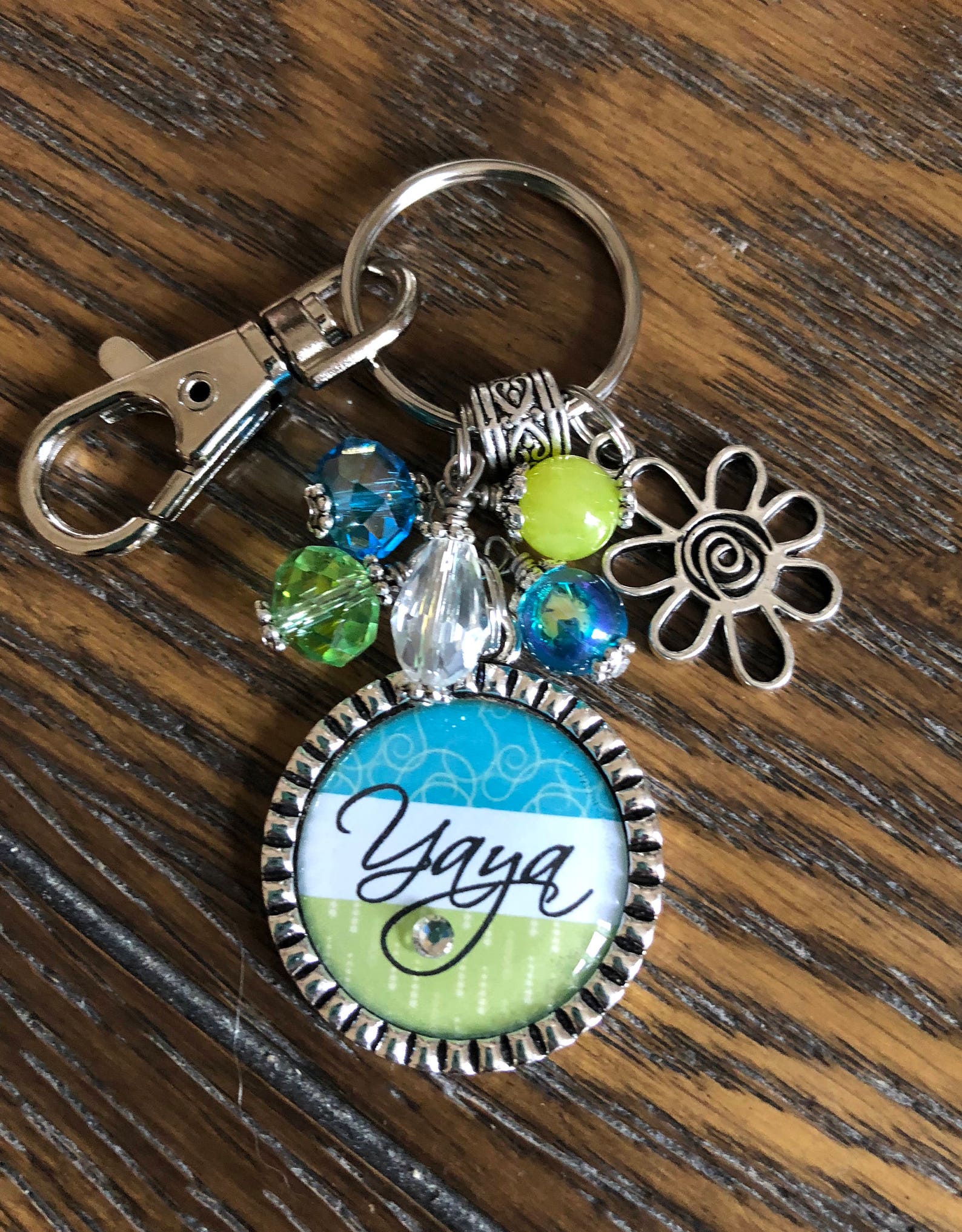 PERSONALIZED GIFT Yaya Sister Teacher Mom Orange Teal and - Etsy