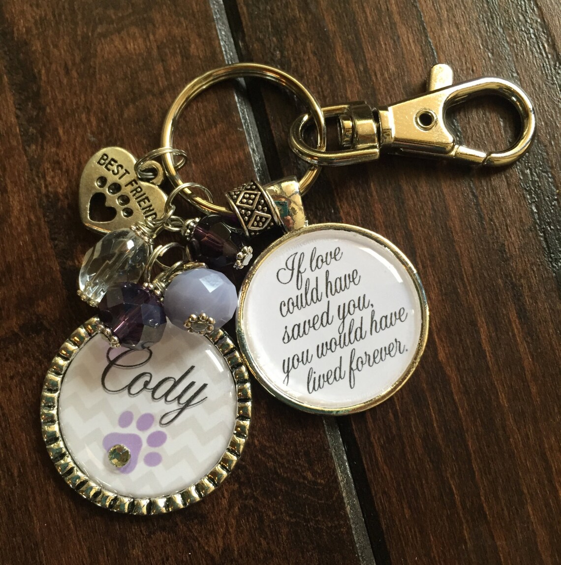 PERSONALIZED SYMPATHY KEYCHAIN Loss of a Pet Gift Dog Cat - Etsy