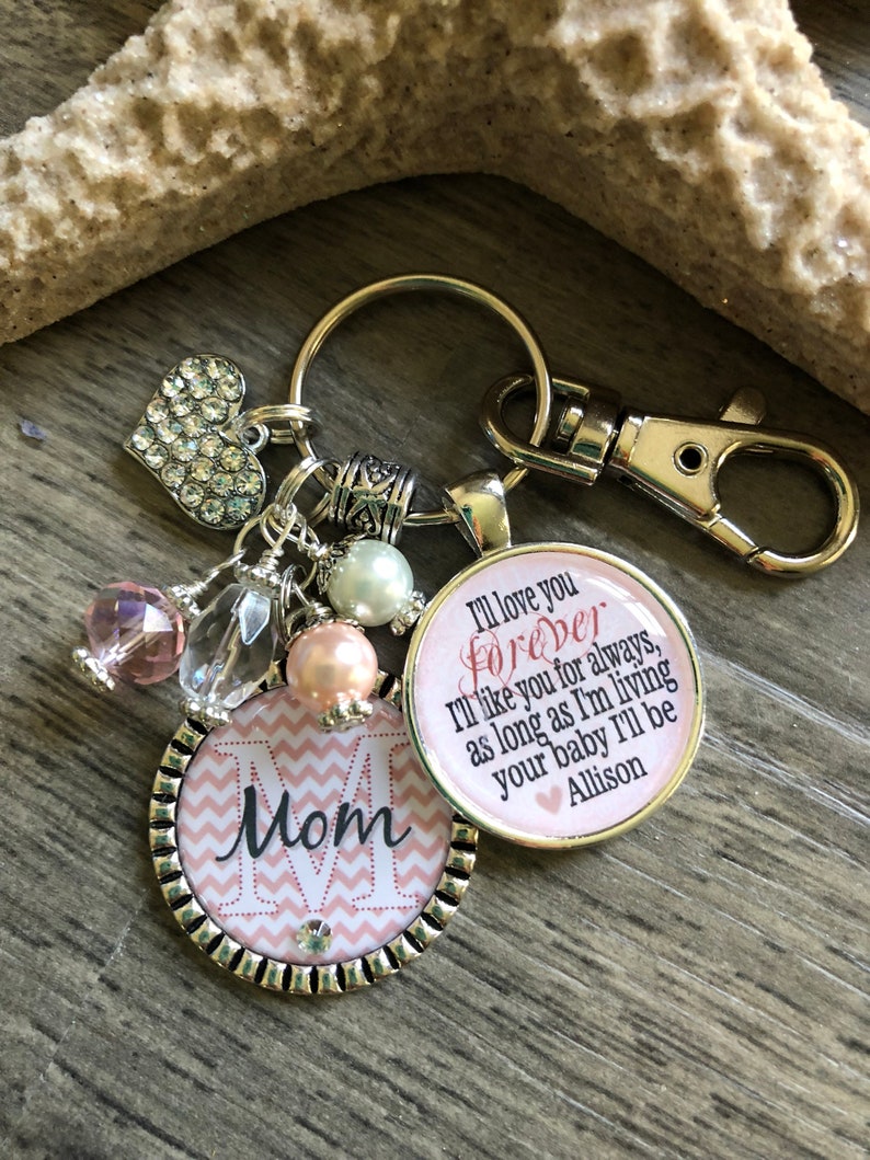 MOM GIFT Personalized Name Keychain I'll Love Your - Etsy Israel