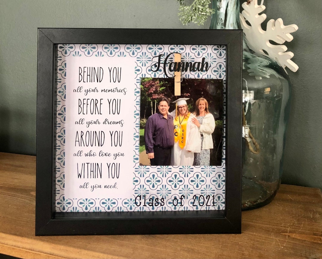 Personalized Graduation Gift Shadow Box, Photo Frame, Her, Graduation ...