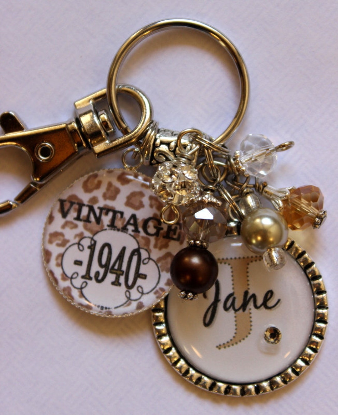 40th BIRTHDAY GIFT, Keychain Vintage Personalized Name Mother Sister ...