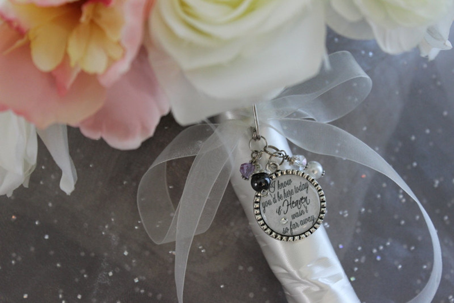 Personalized BRIDAL BOUQUET MEMORIAL Charm, Gift Keepsake Rememberance ...