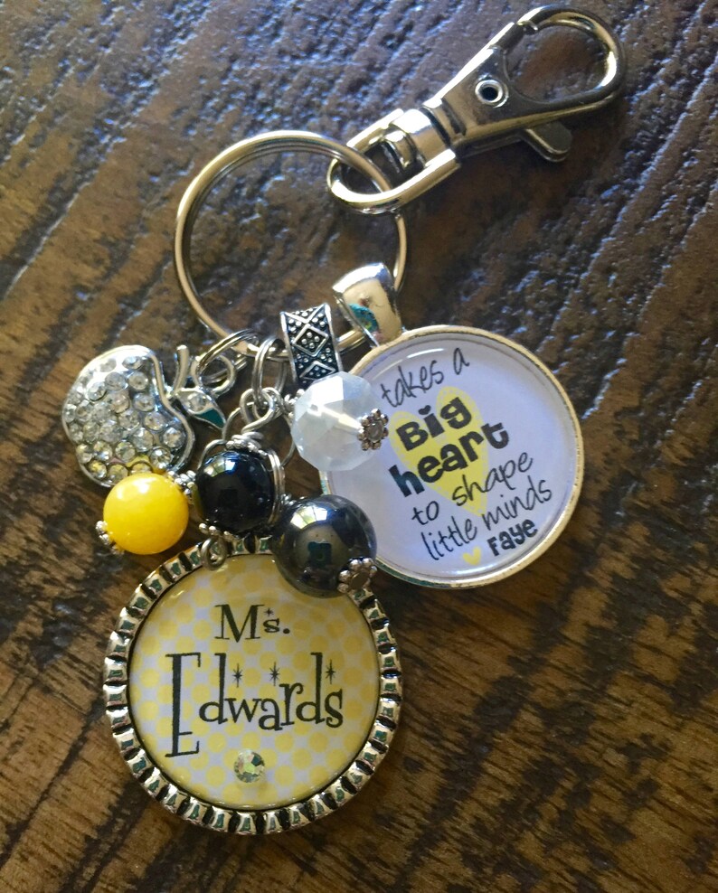 Teacher Gift PERSONALIZED Keychain end of year gift teacher | Etsy