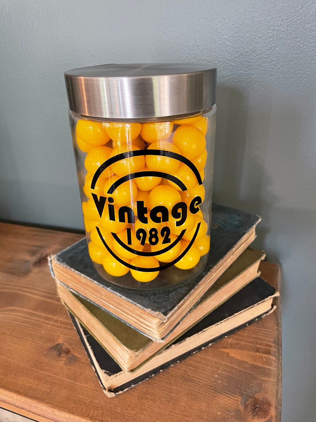 40th Birthday Gift, Vintage 1982, CANDY Jar, Booze Jar, Birthday Party ...