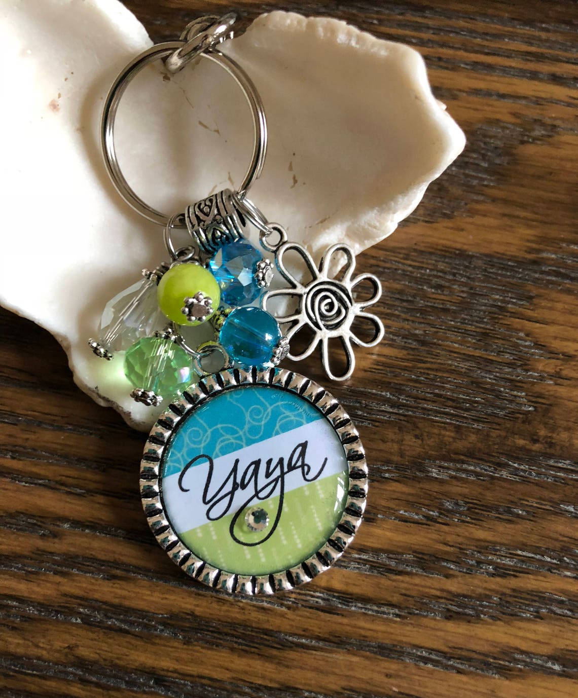 PERSONALIZED GIFT Yaya Sister Teacher Mom Orange Teal and - Etsy