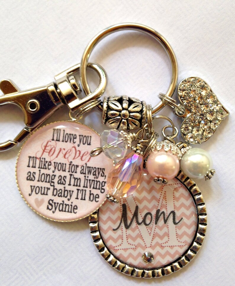 MOM GIFT Personalized Name keychain I'll love your | Etsy