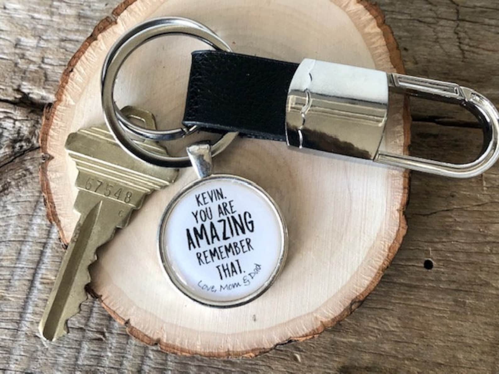 Unisex Personalized Keychain With Quote You Are Amazing - Etsy