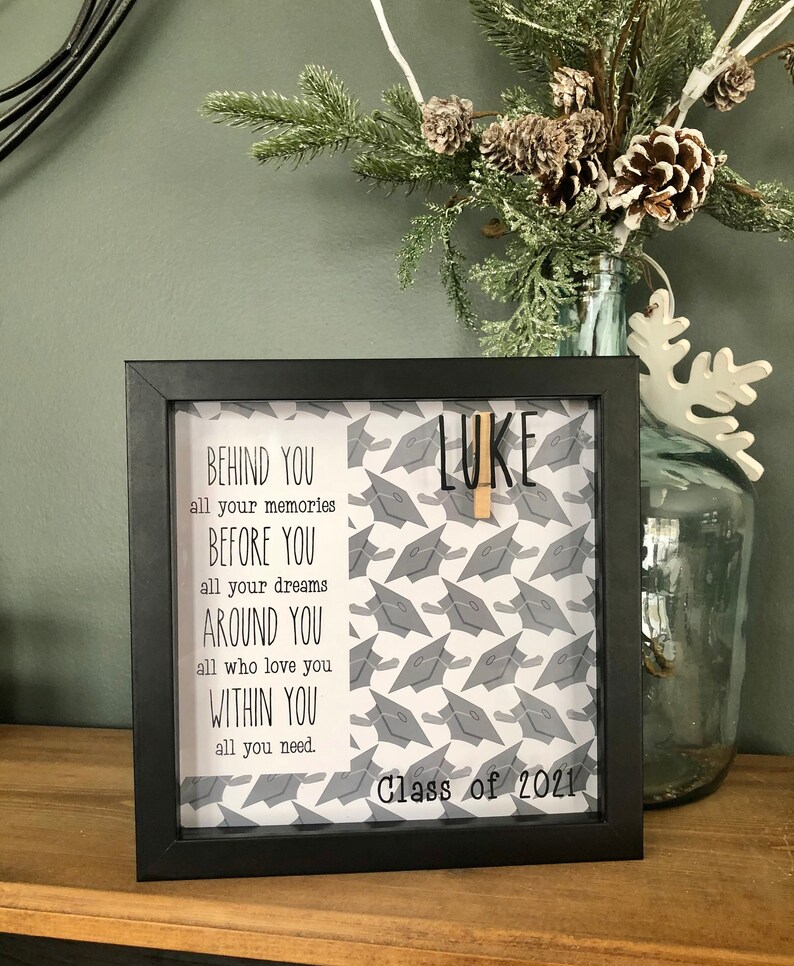 Personalized Graduation Gift Shadow Box Photo Frame Her | Etsy