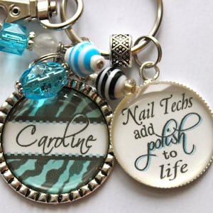 NAIL TECH GIFT, Personalized Keychain Nail Techs Add Polish to Life ...